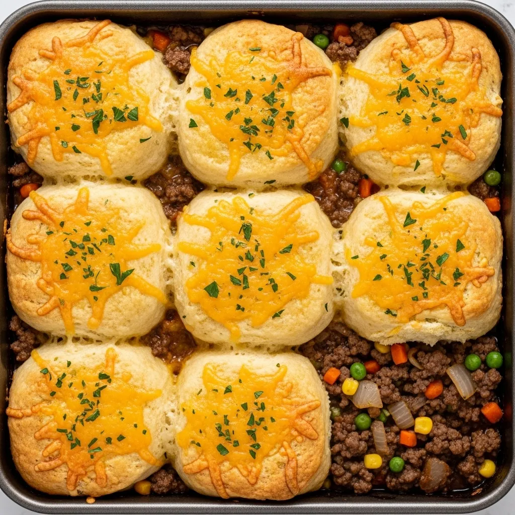 Cheddar Bay Ground Beef Cobbler - SipNFeel