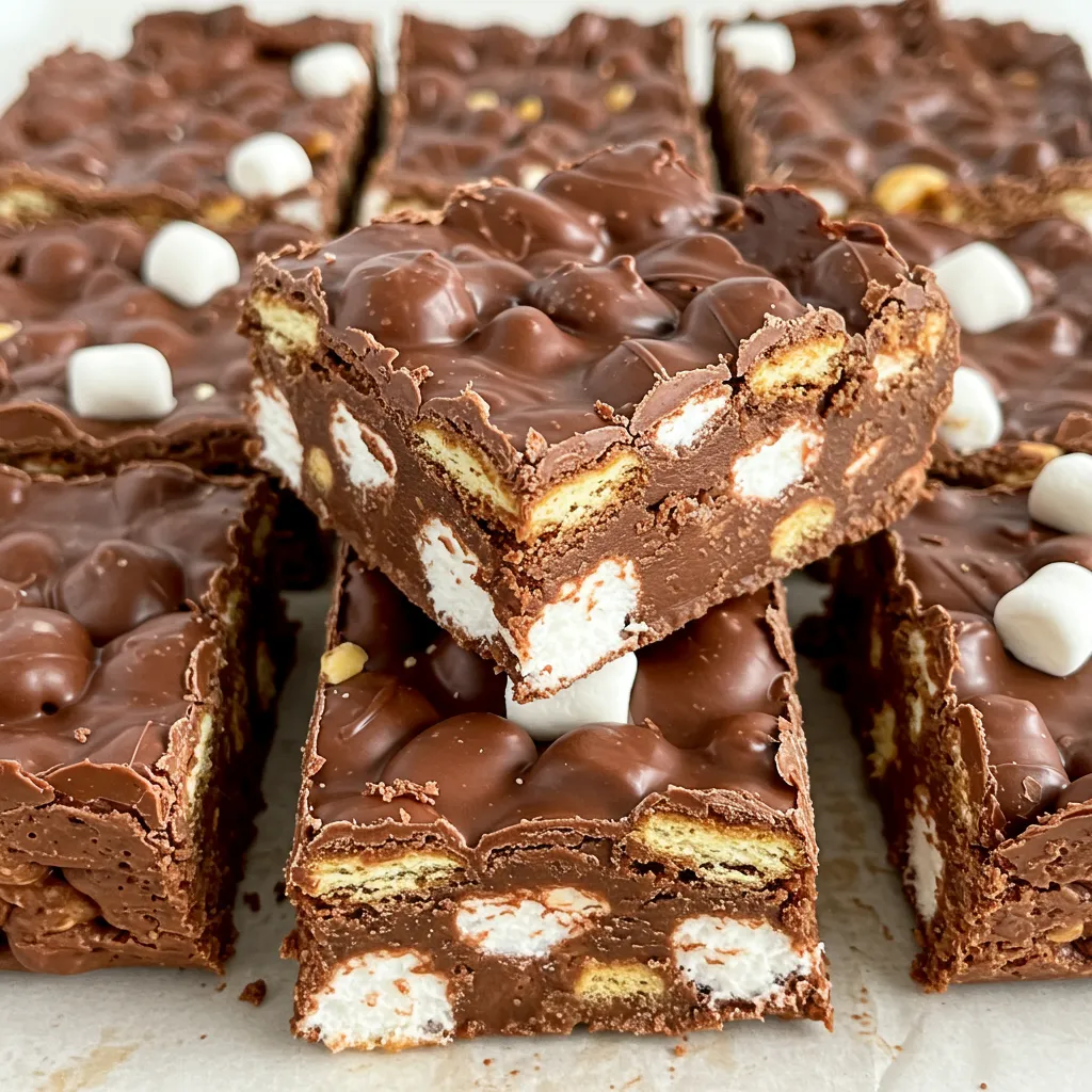No Bake Rocky Road Squares - SipNFeel